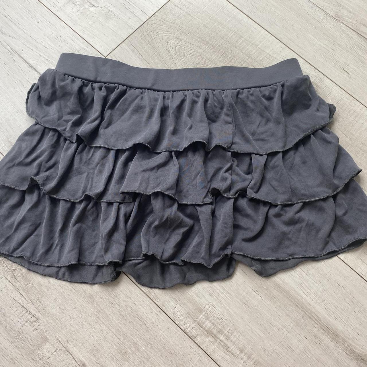 Edikted Grey Ruffle Skirt, size small. Worn once - Depop