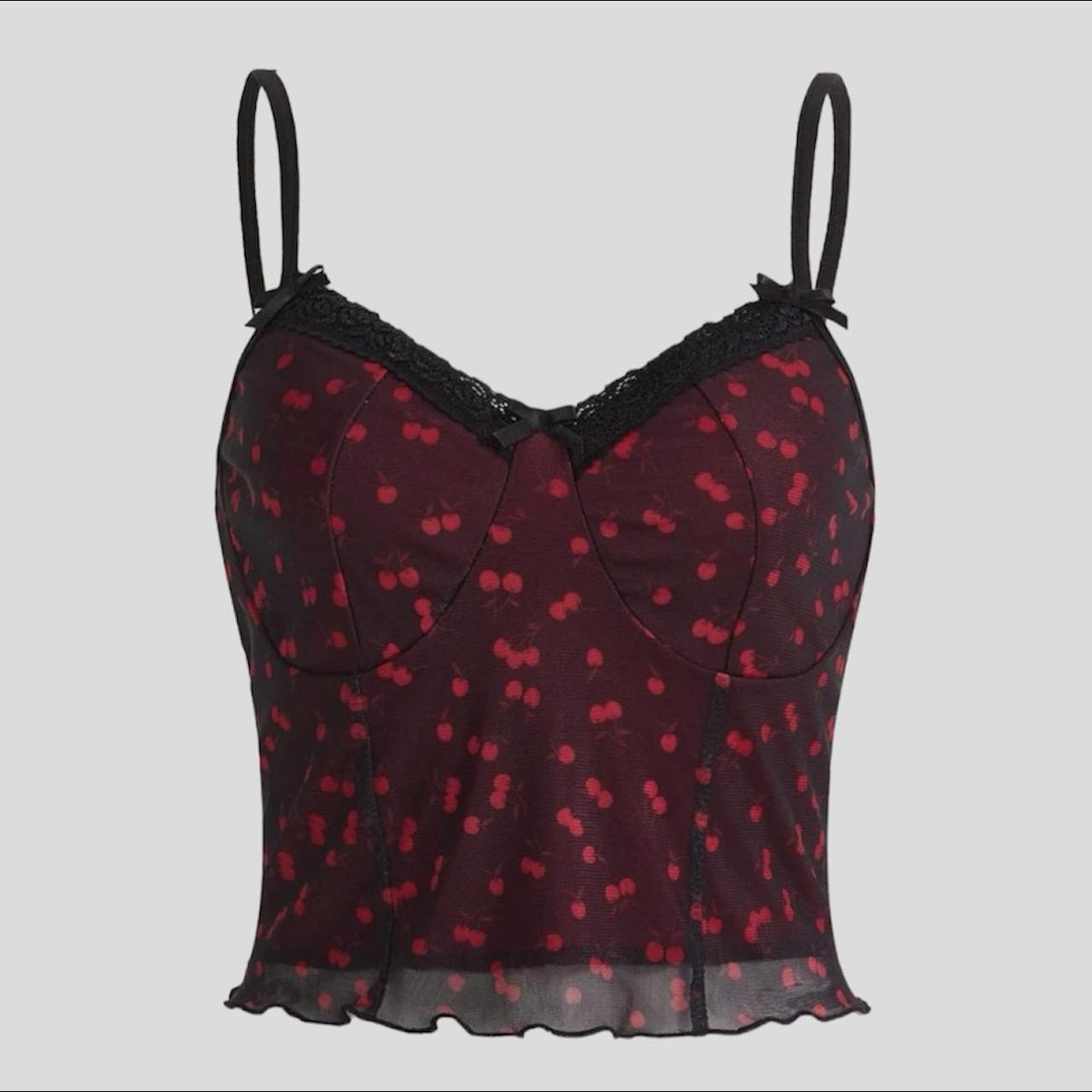 black and red cherry tank top