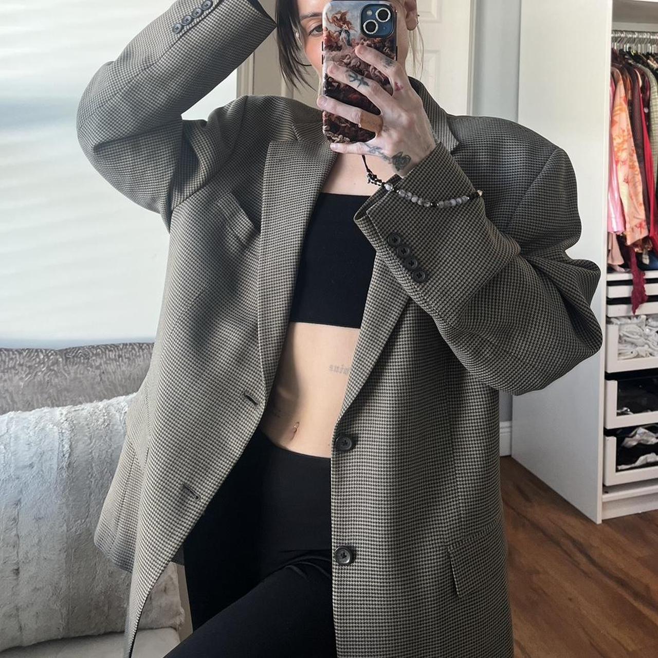 Oscar De La Renta Men's 2 Button Light Brown Mini... - Depop