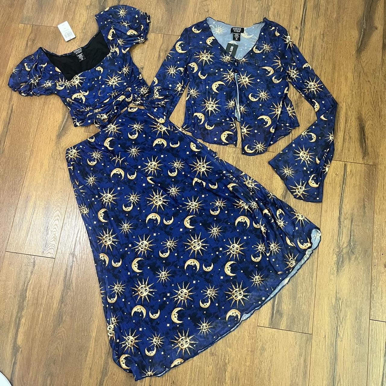 3 pieces tops and skirt bundle. Two tops and one... - Depop