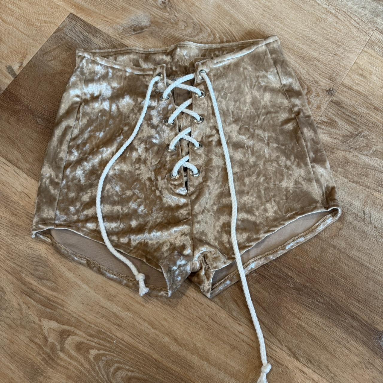 Crushed Velvet Lace-Up Shorts – Backbite (RIP) Rare,... | Depop