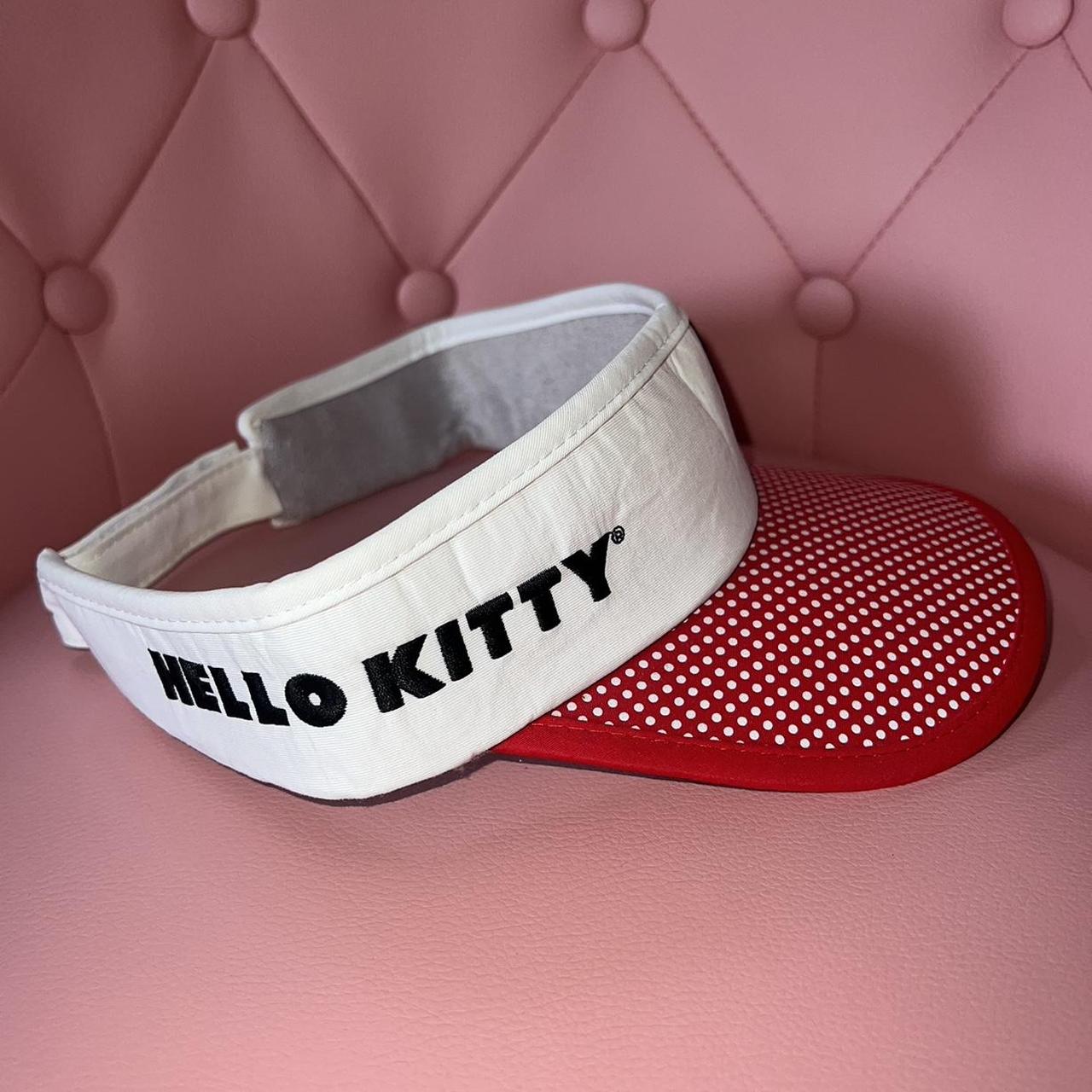 sanrio hello kitty red and white sun head visor hat... - Depop