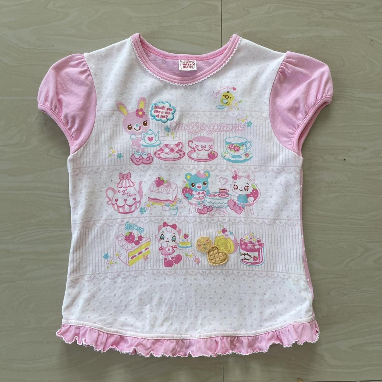 Mezzo piano pink polka dot doll shirt 🍰japanese Size... - Depop