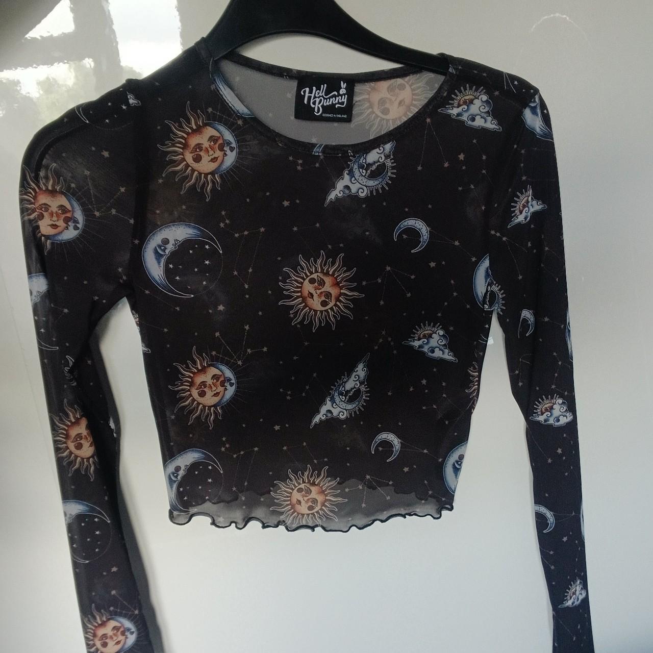 mesh celestial starry top, worn once #gothic... - Depop