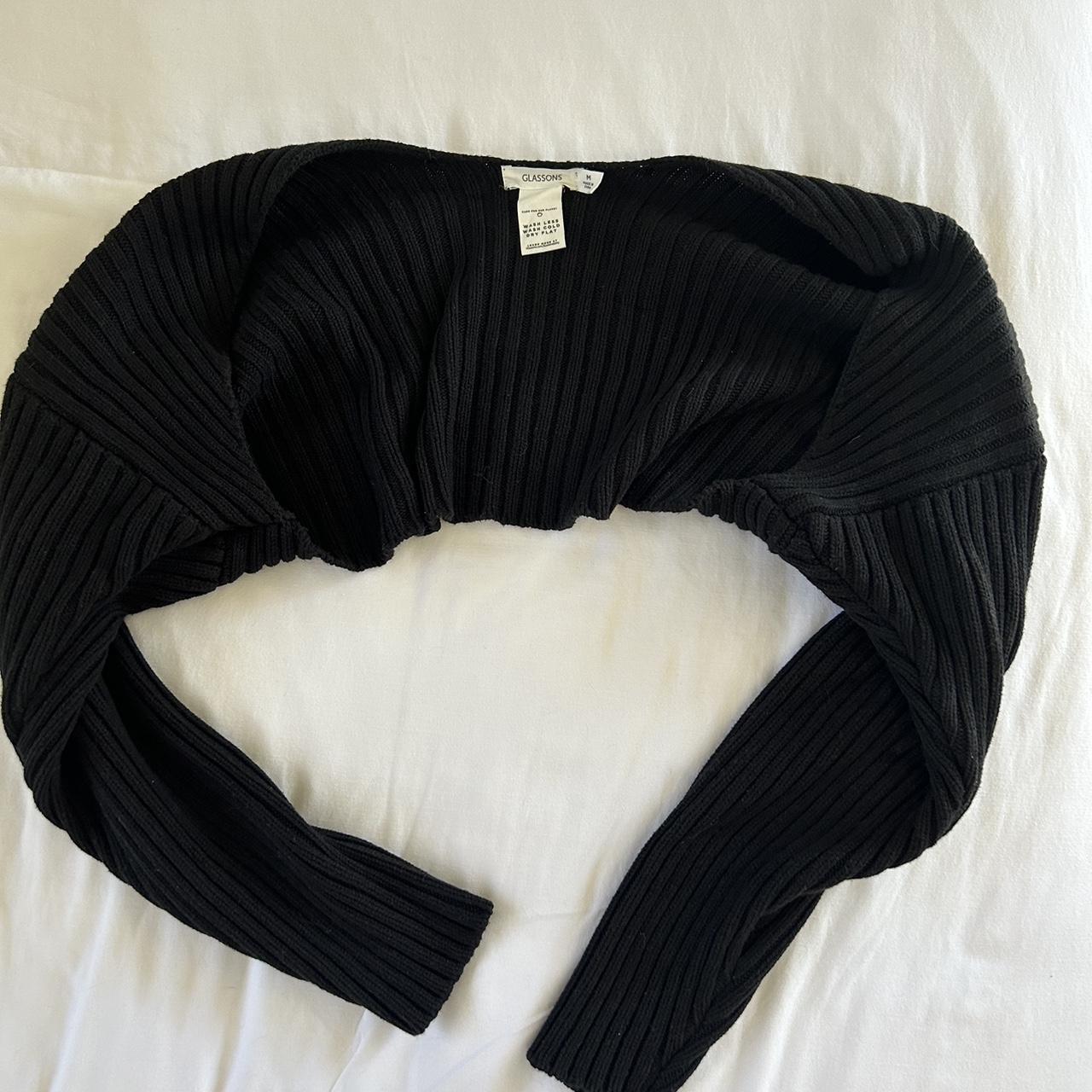 Glassons Rib Knit Long Sleeve Shrug Black Size... - Depop