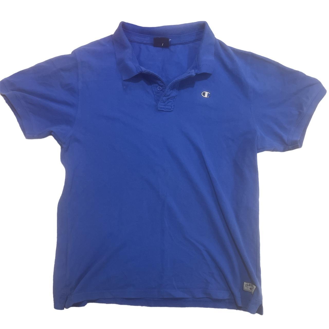 Dark blue champion polo shirt -medium - Depop