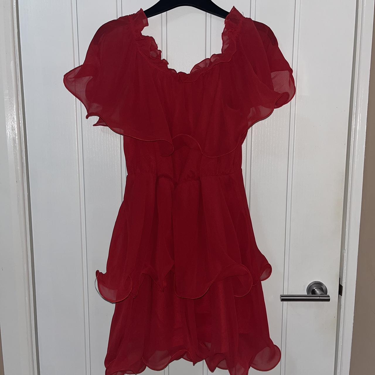 PrettyLittleThing Women's Red Dress | Depop