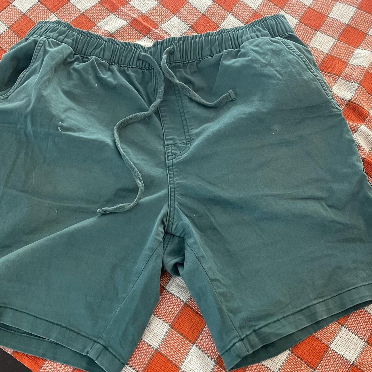 Green Katin Shorts. Small scuffs on front Size L - Depop