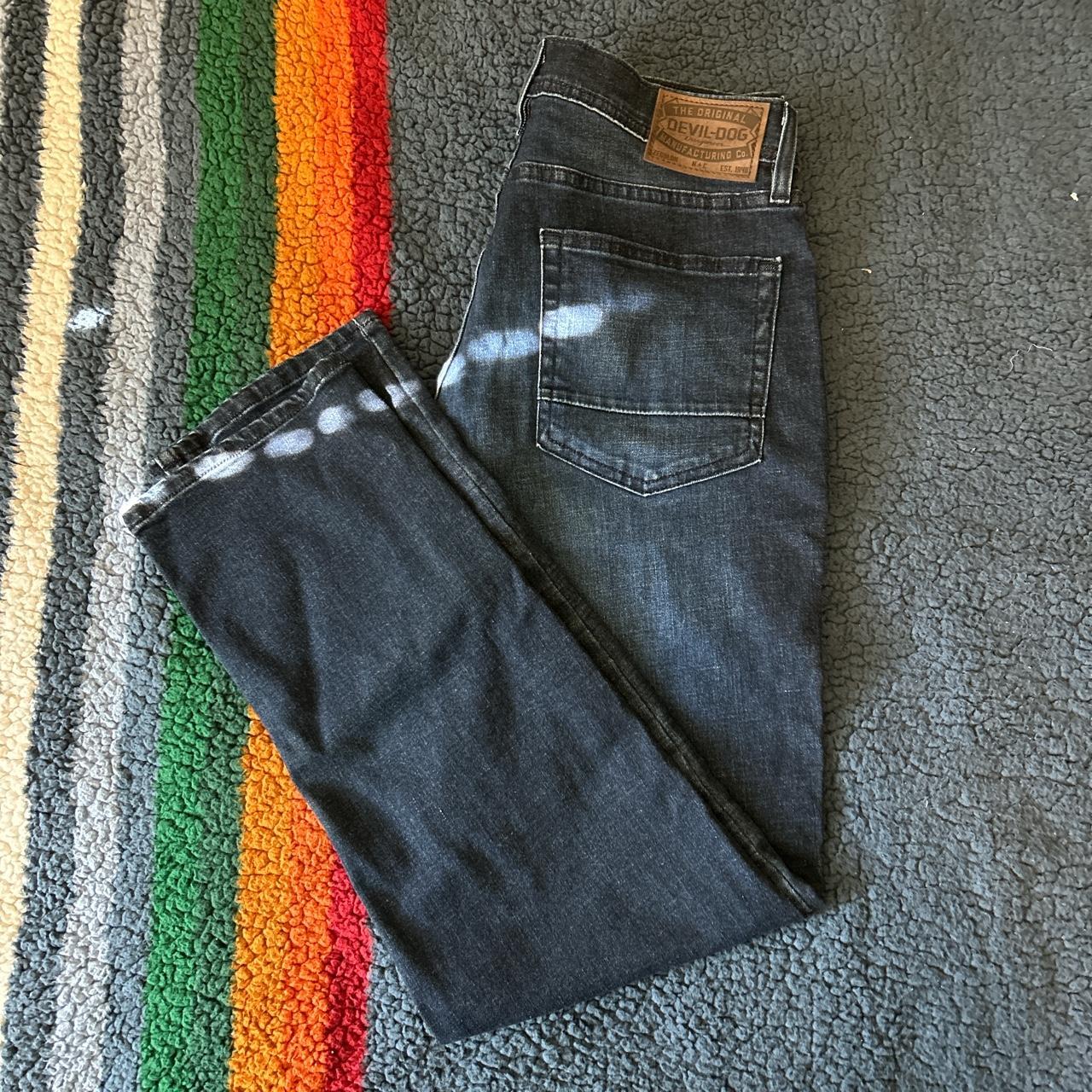 Devil Dog dark blue jeans size 30x32 super... - Depop