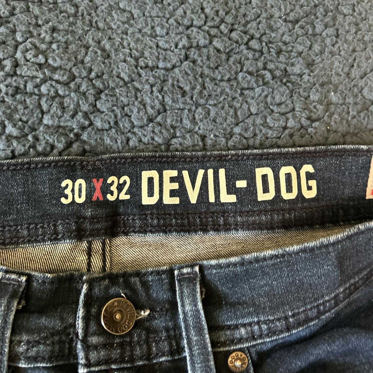 Devil Dog dark blue jeans size 30x32 super... - Depop