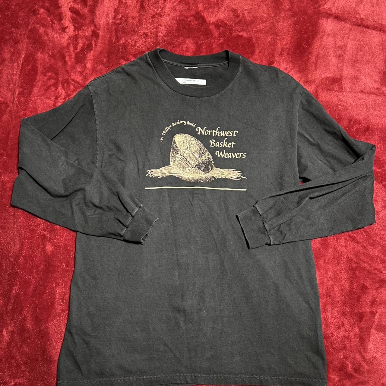 Tagless black long sleeve with cool graphic fits... - Depop