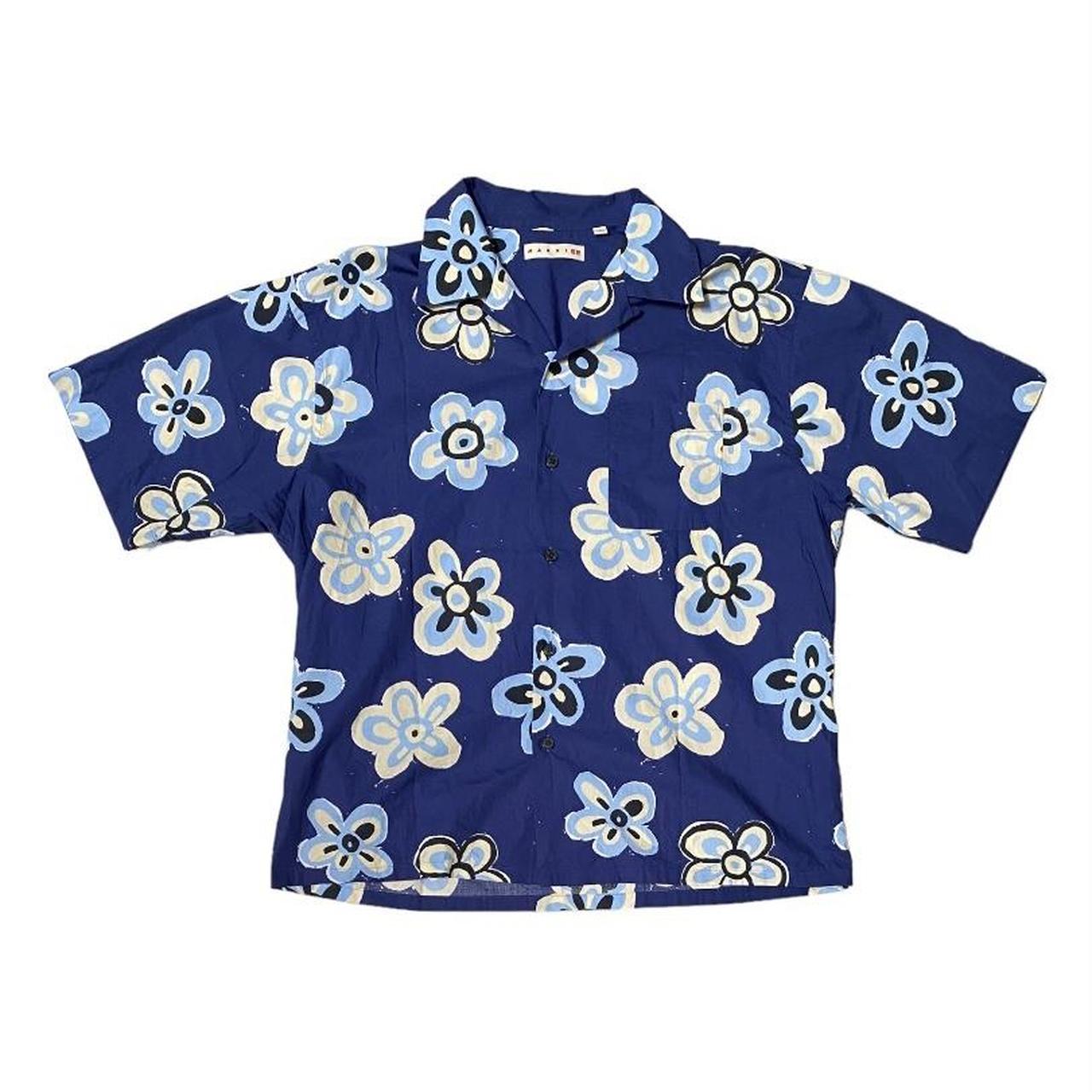 Marni x Uniqlo Short Sleeve Button Up -Size L 25... - Depop