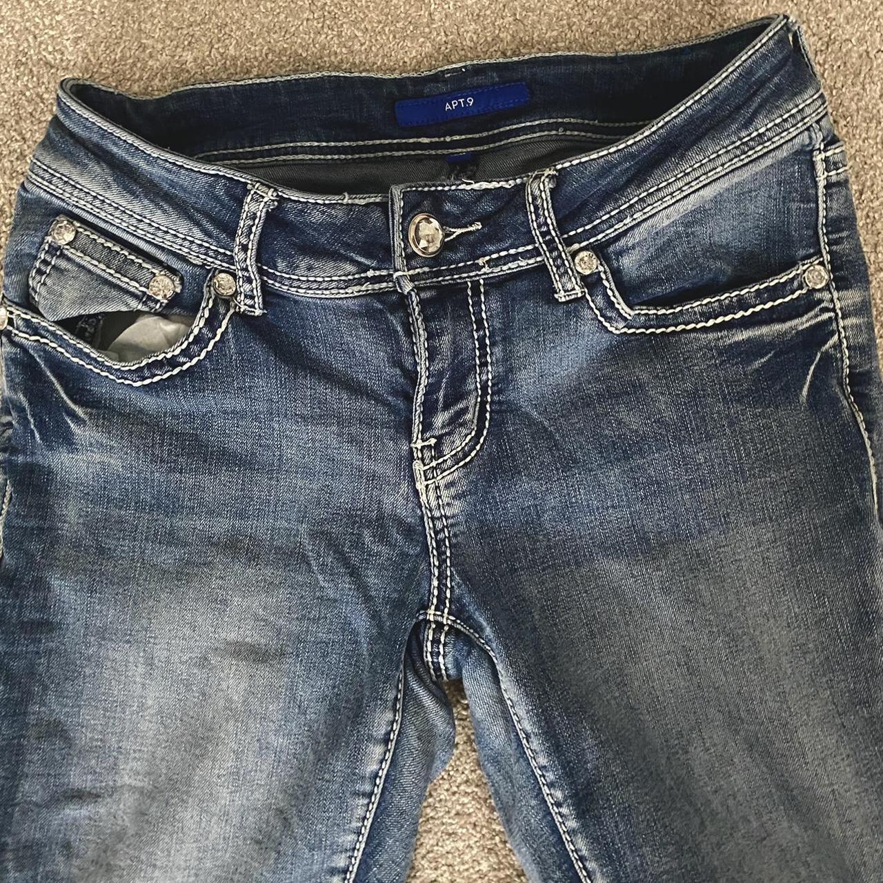 super cool bedazzled cross jeans🤍 they are thrifted ... - Depop