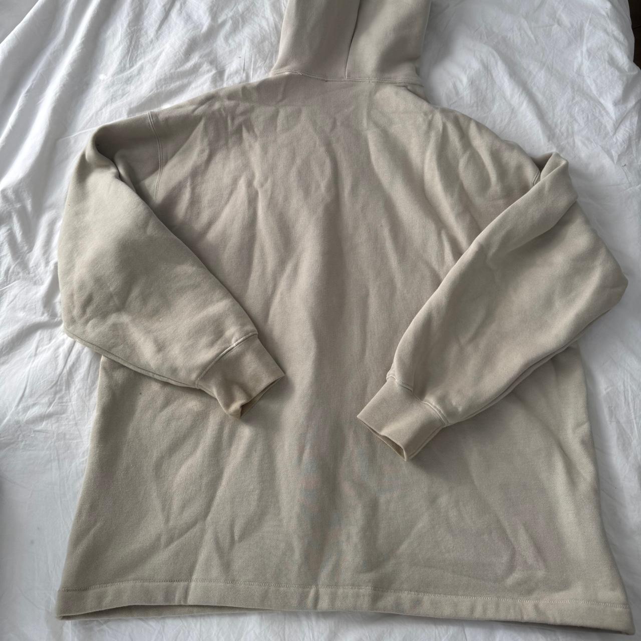 Essentials Hoodie | Cream Open Bottom | XS... - Depop