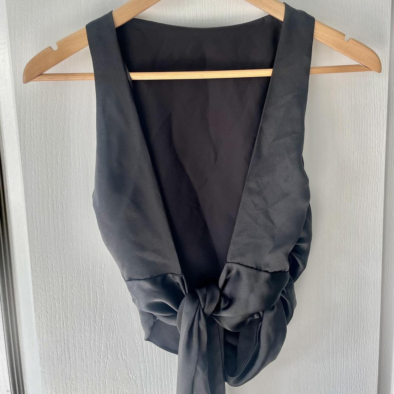 Satin open-back tie top Size - XS Beautiful draped... - Depop
