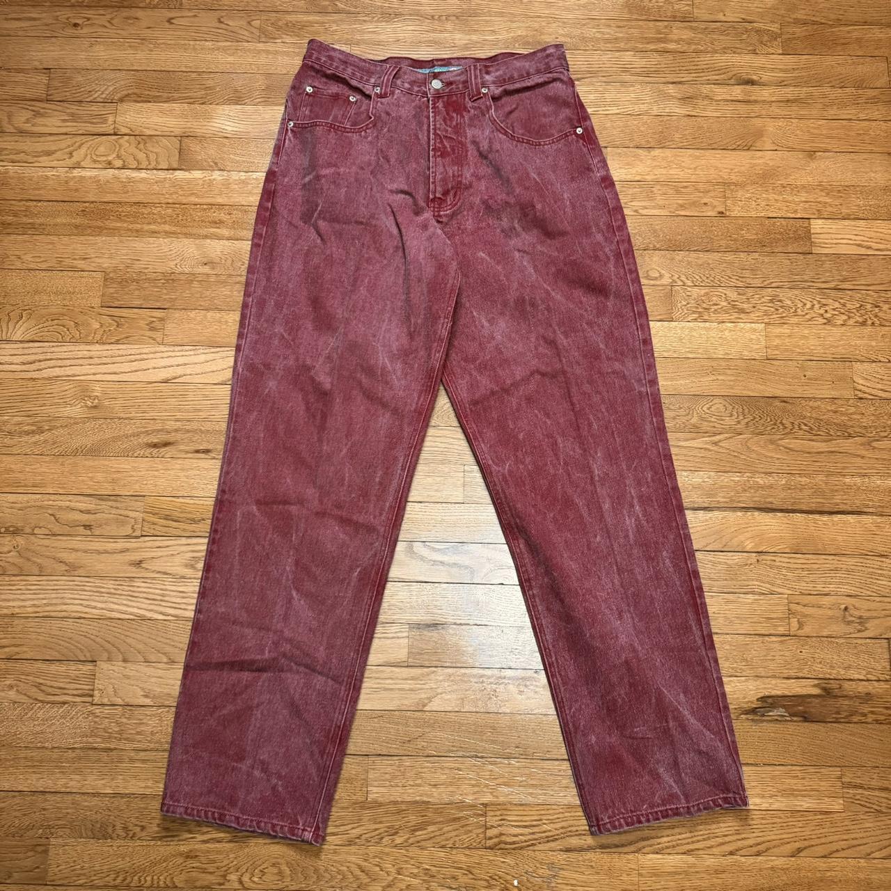 Vintage red acid wash jeans Beautiful rare color... - Depop