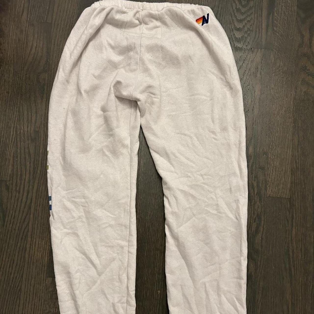 Aviator Nation Women's White Joggers-tracksuits | Depop