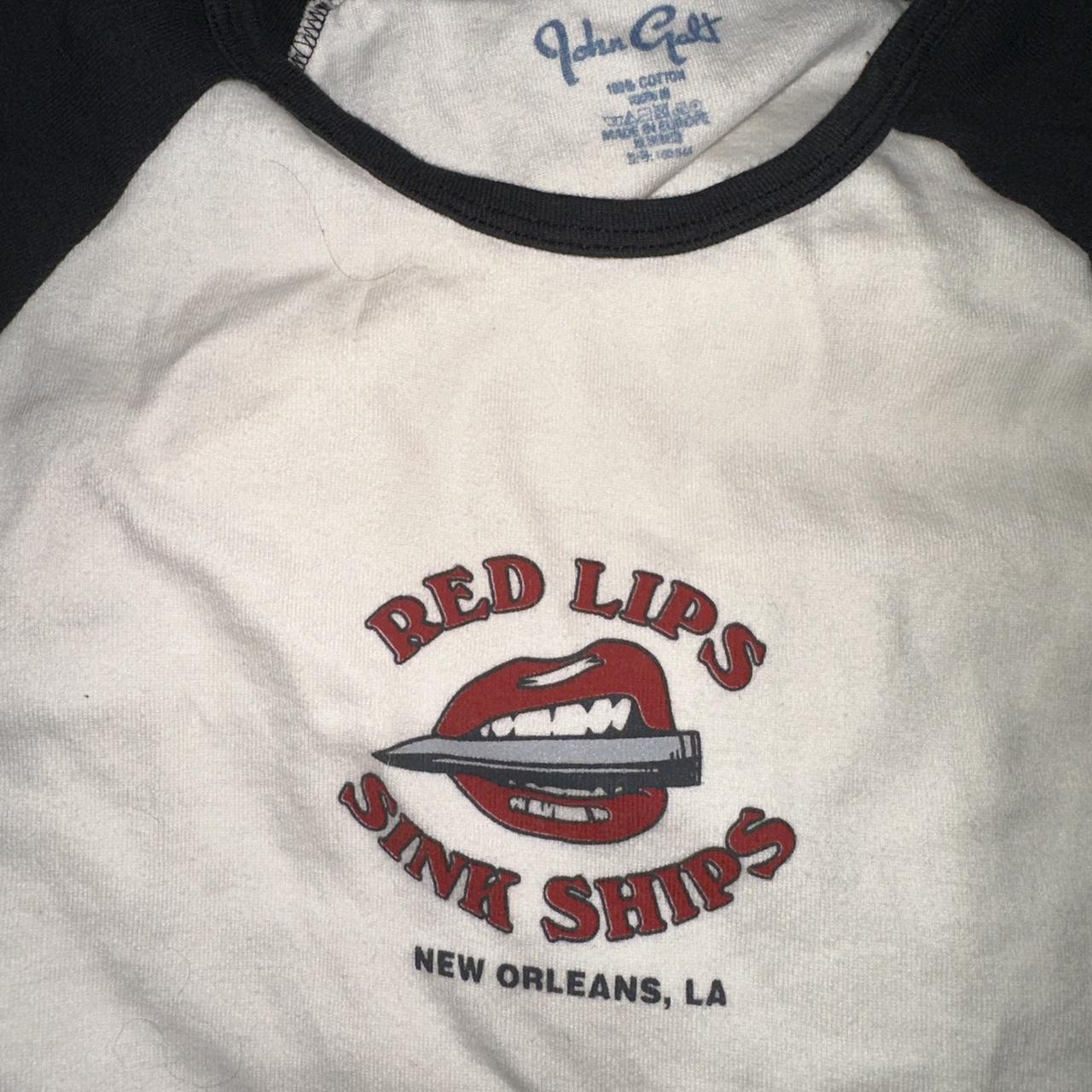 Brandy shirt red lips sink ships no flaws perf... - Depop