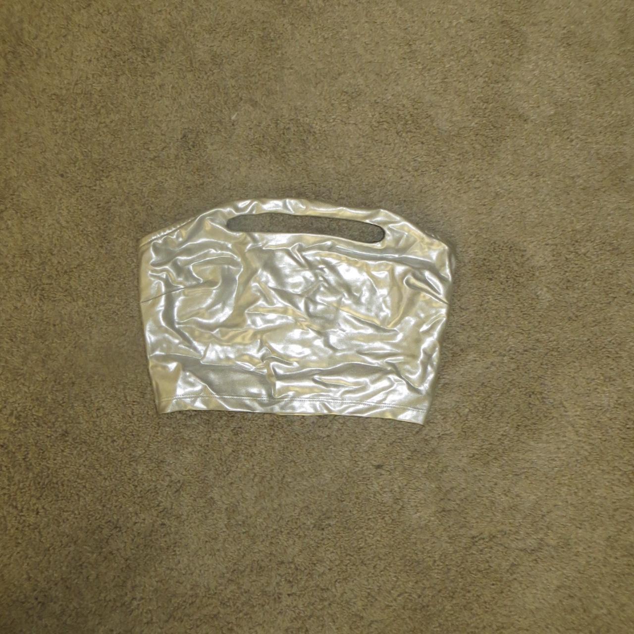 Silver Urban Outfitters tube top - Depop