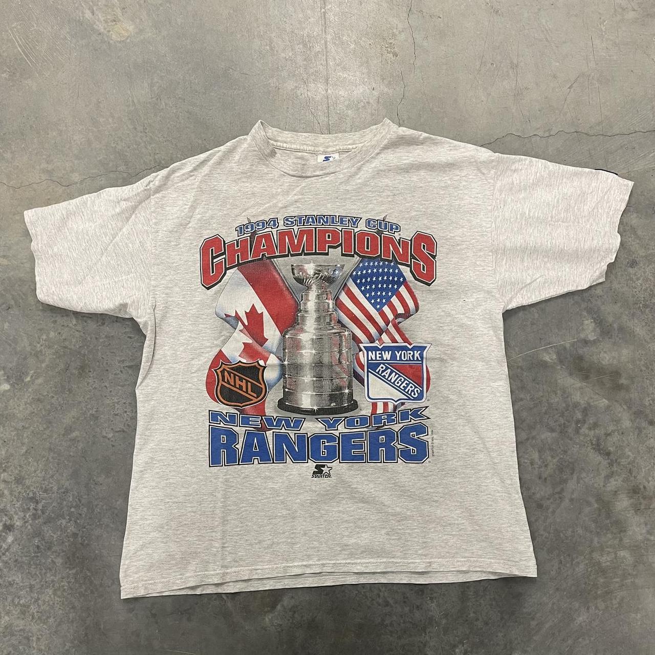 Vintage Rangers Stanley Cup Shirt Size:Large... - Depop