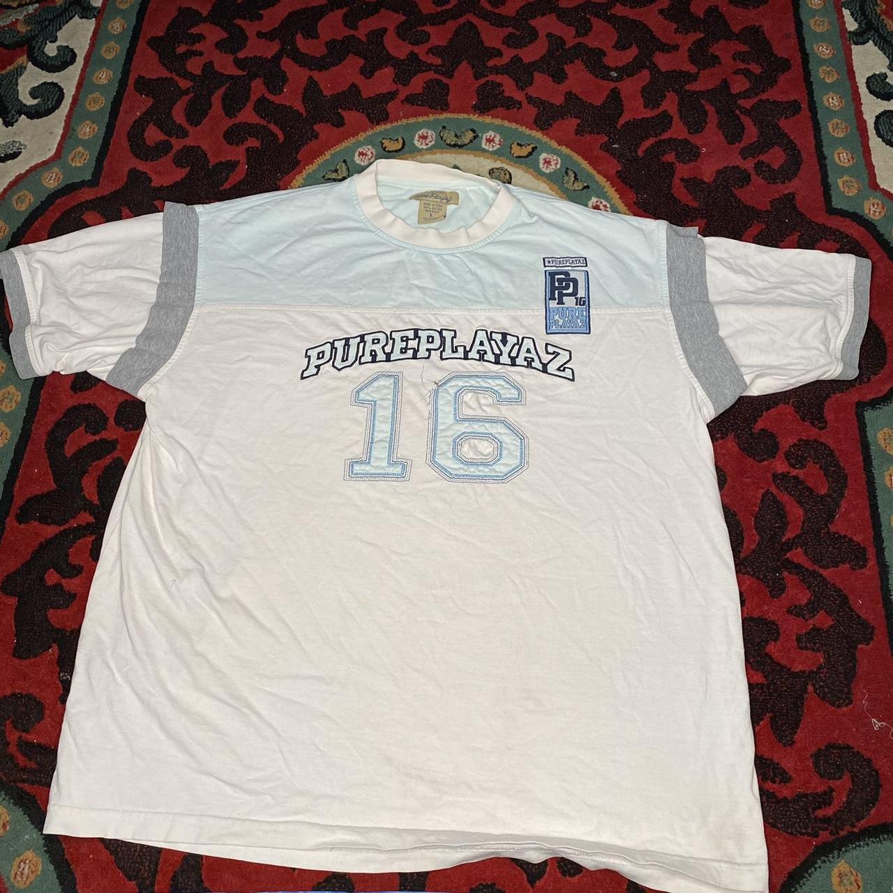 Pure playaz jersey shirt Size Large *small yellow... - Depop