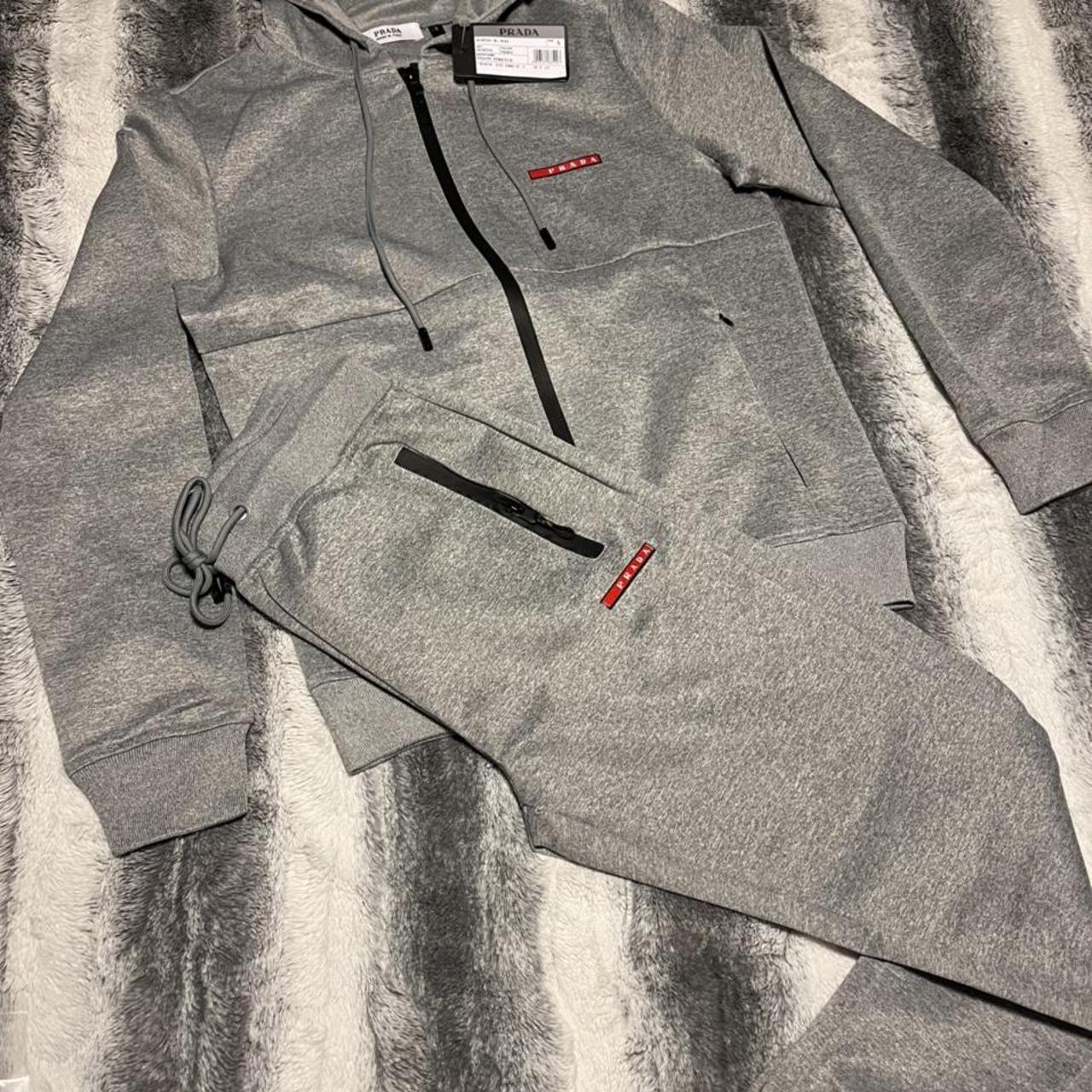 Mens luxury designer tracksuit #grey tracksuit #... - Depop