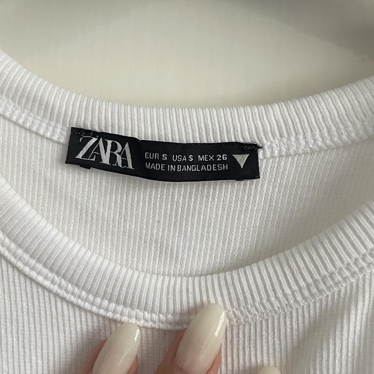 Zara white basic top. Size S. - Depop