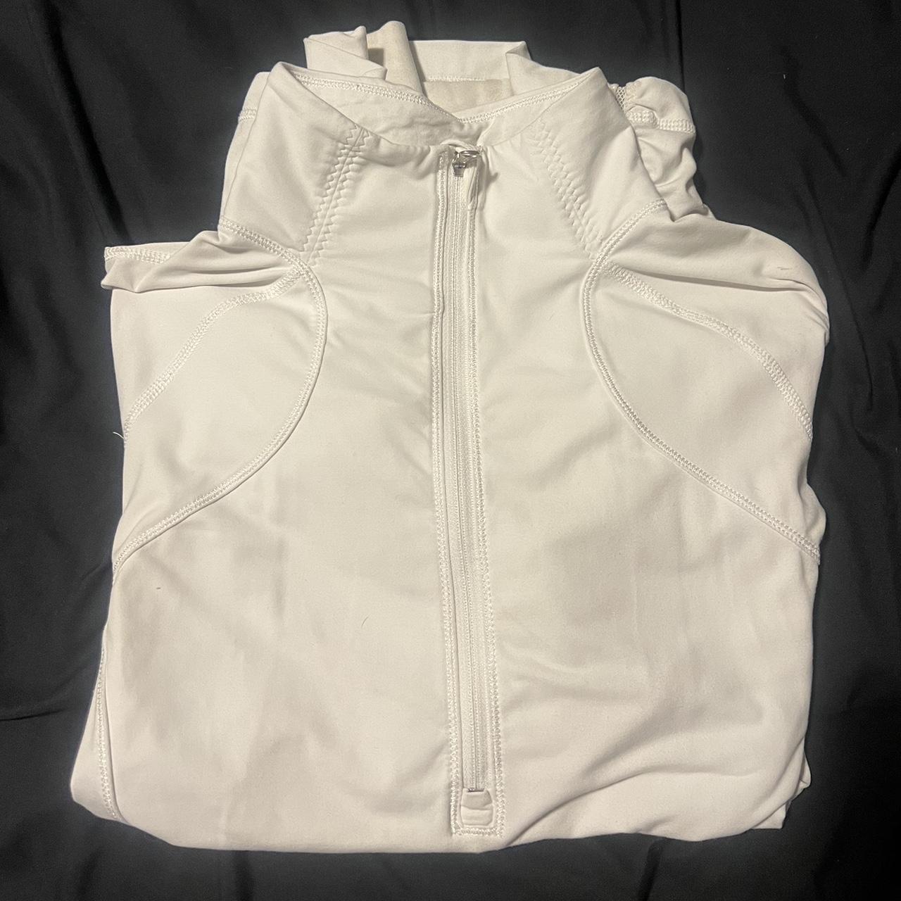 white lululemon half zip -has pockets -cinched in... - Depop
