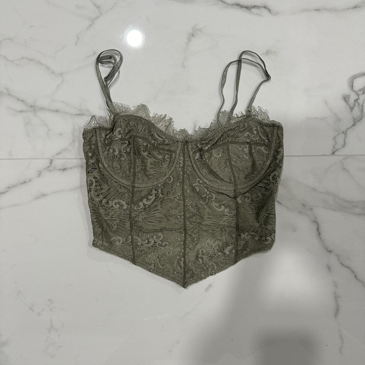 Free people, safe green, corset top with removable... - Depop