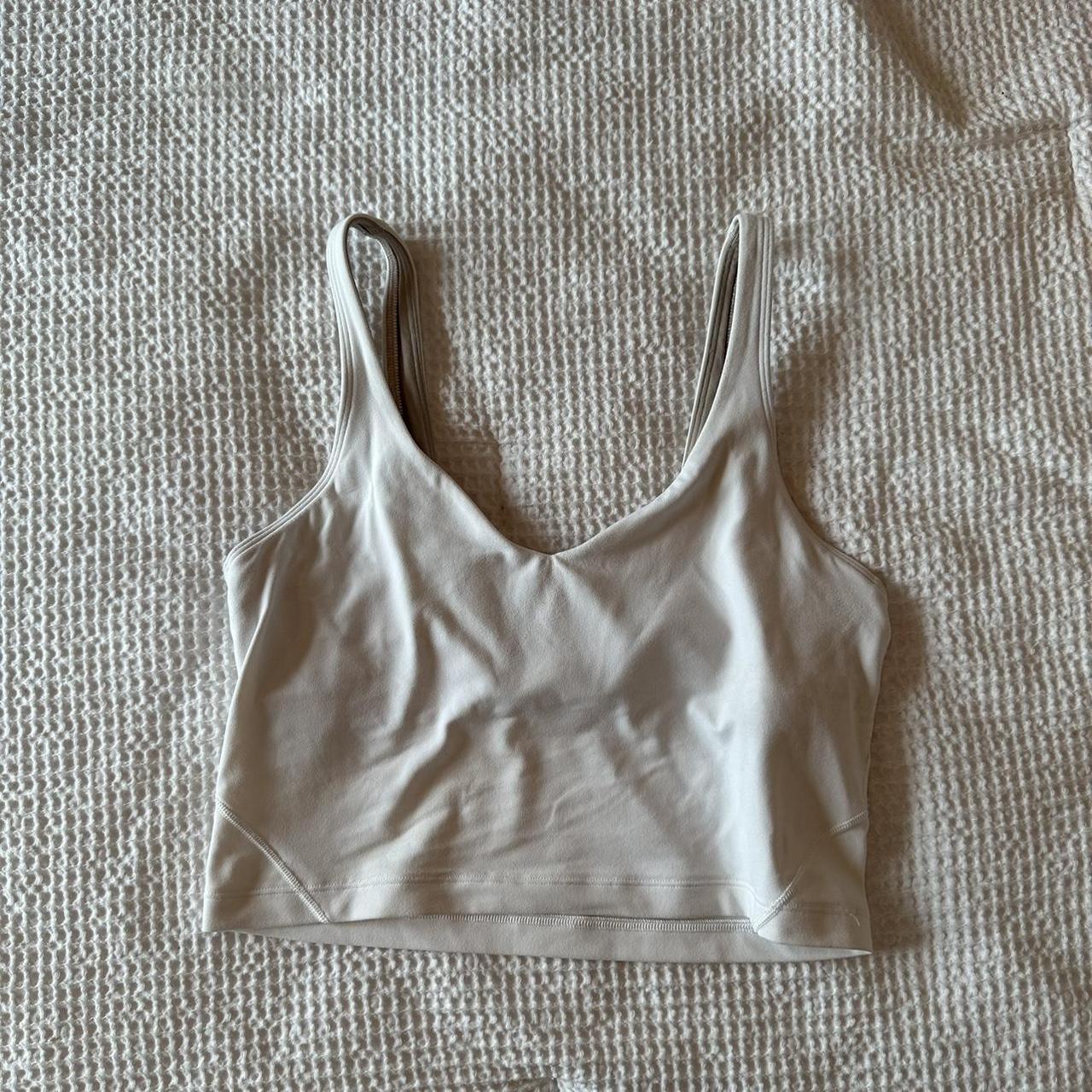 White Lululemon align tank size 8 No padding Worn... - Depop