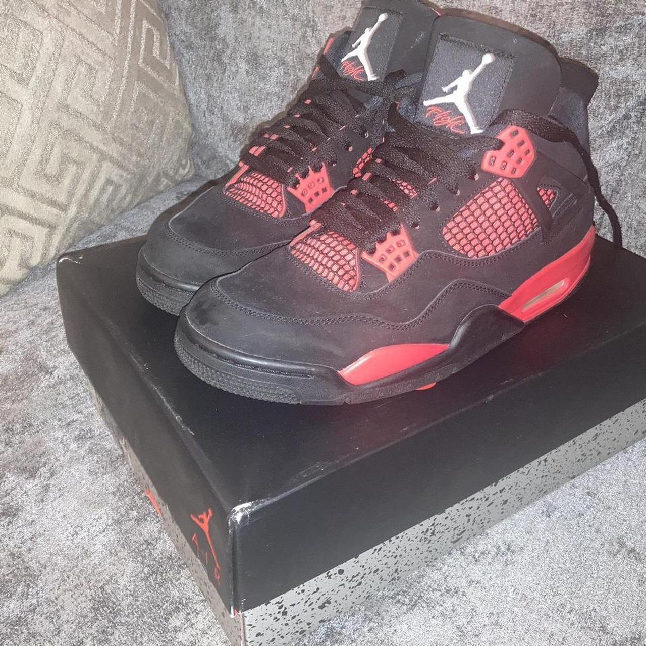 Jordan Men's Black and Red Trainers | Depop