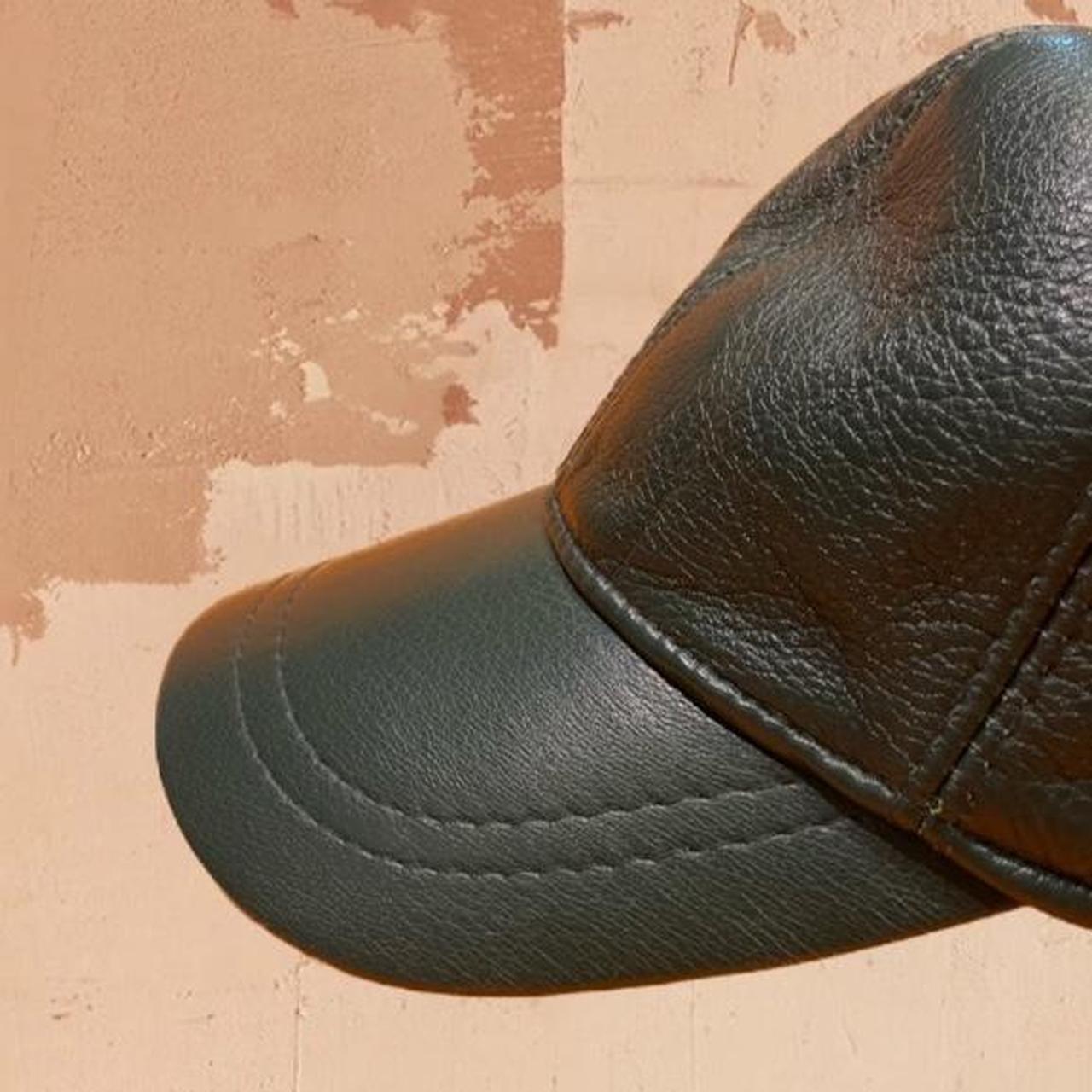 Dark Green - Leather Cap Size: One Size (Velcro... - Depop