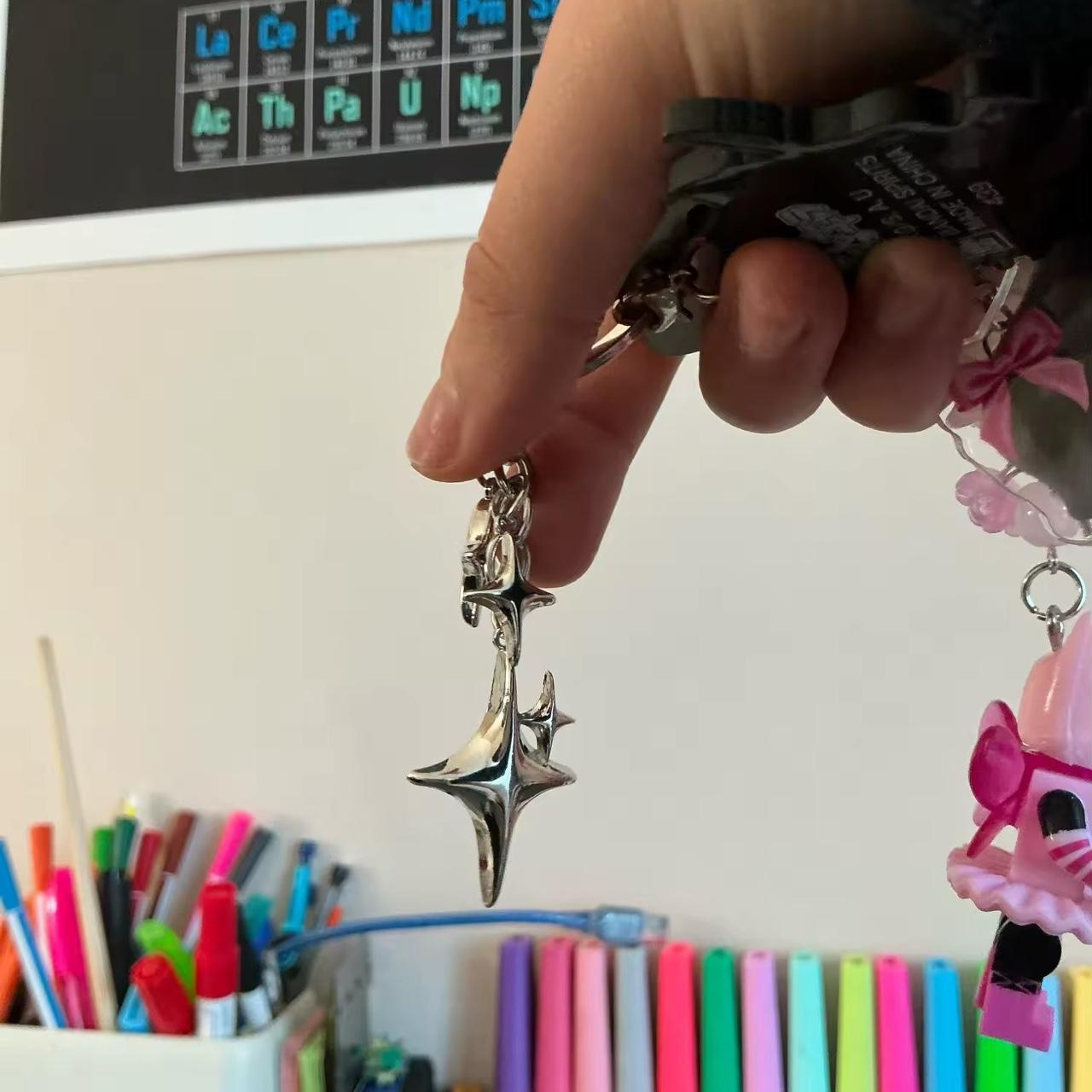 Silver star keychain #goth #emo #y2k | Depop