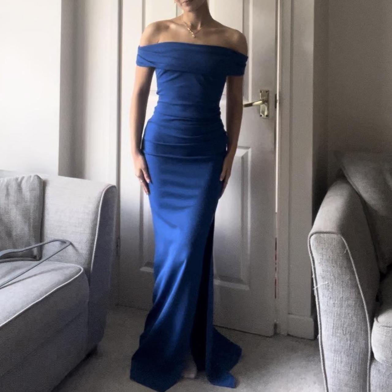 Quiz Royal Blue Bardot formal dress -UK 8 -BNWT!... - Depop