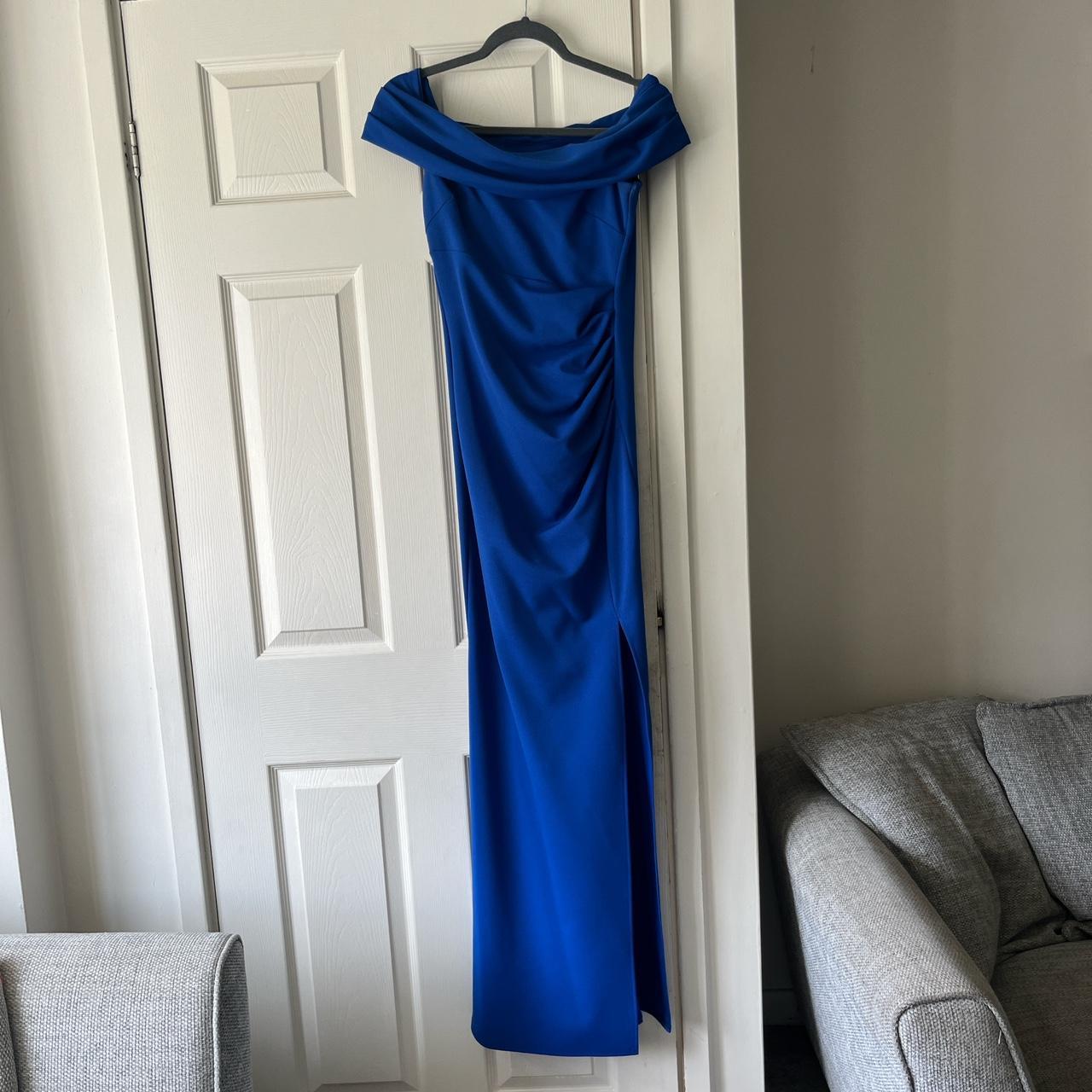 Quiz Royal Blue Bardot formal dress -UK 8 -BNWT!... - Depop