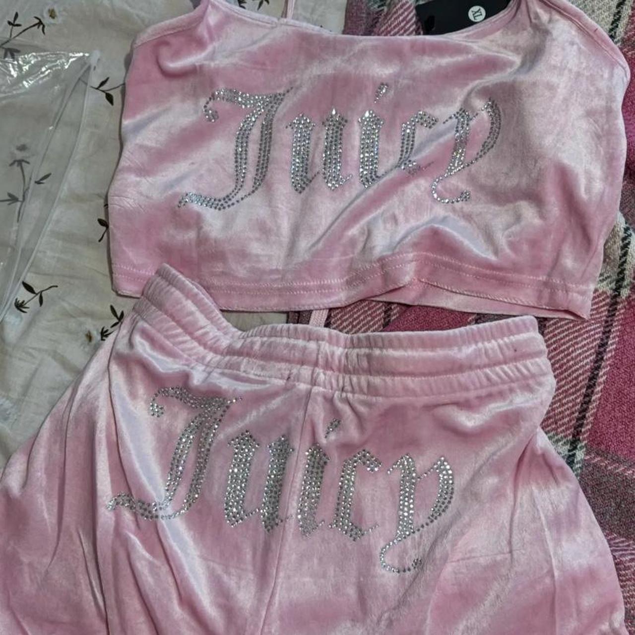 Pink juicy couture shorts set Size 6 Brand new - Depop