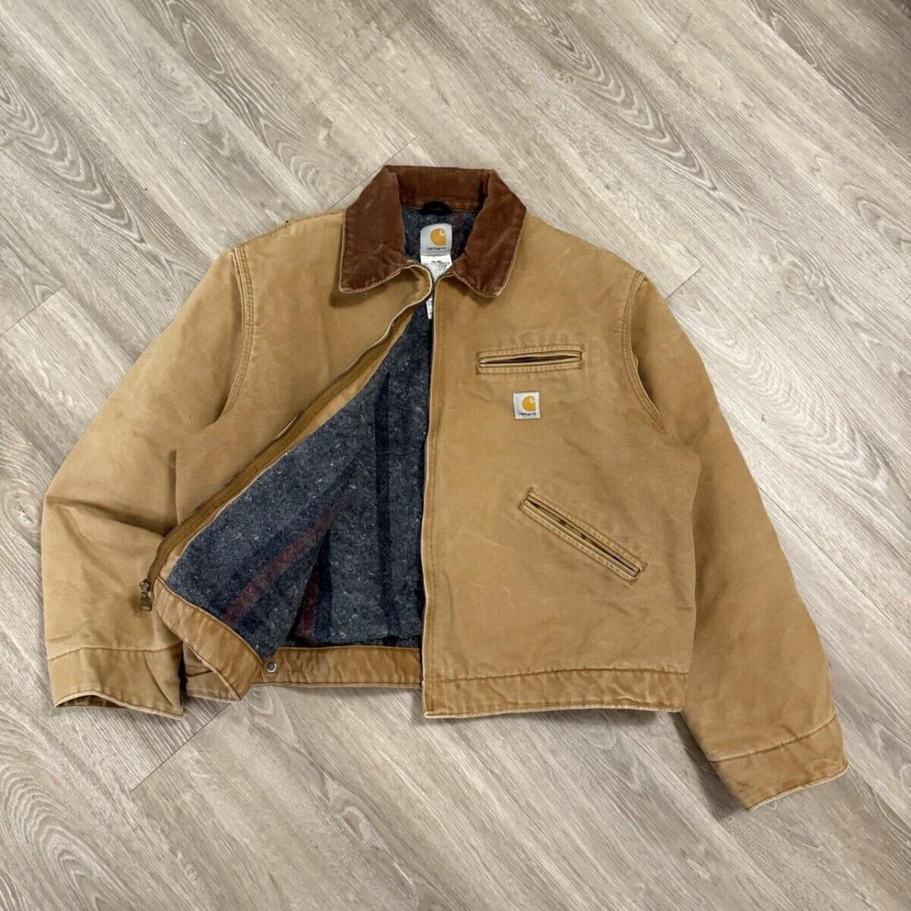 Vintage Carhartt Detroit Jacket J01 – Large Brown... | Depop