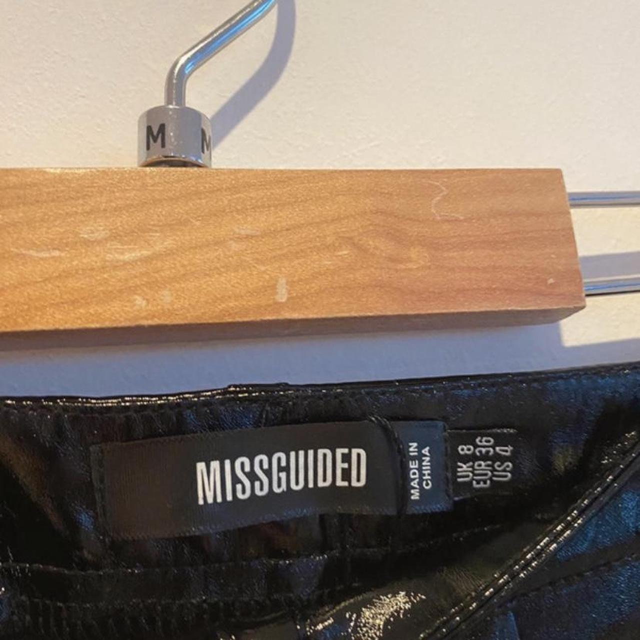 Vinyl faux leather midi skirt Missguided Size... - Depop