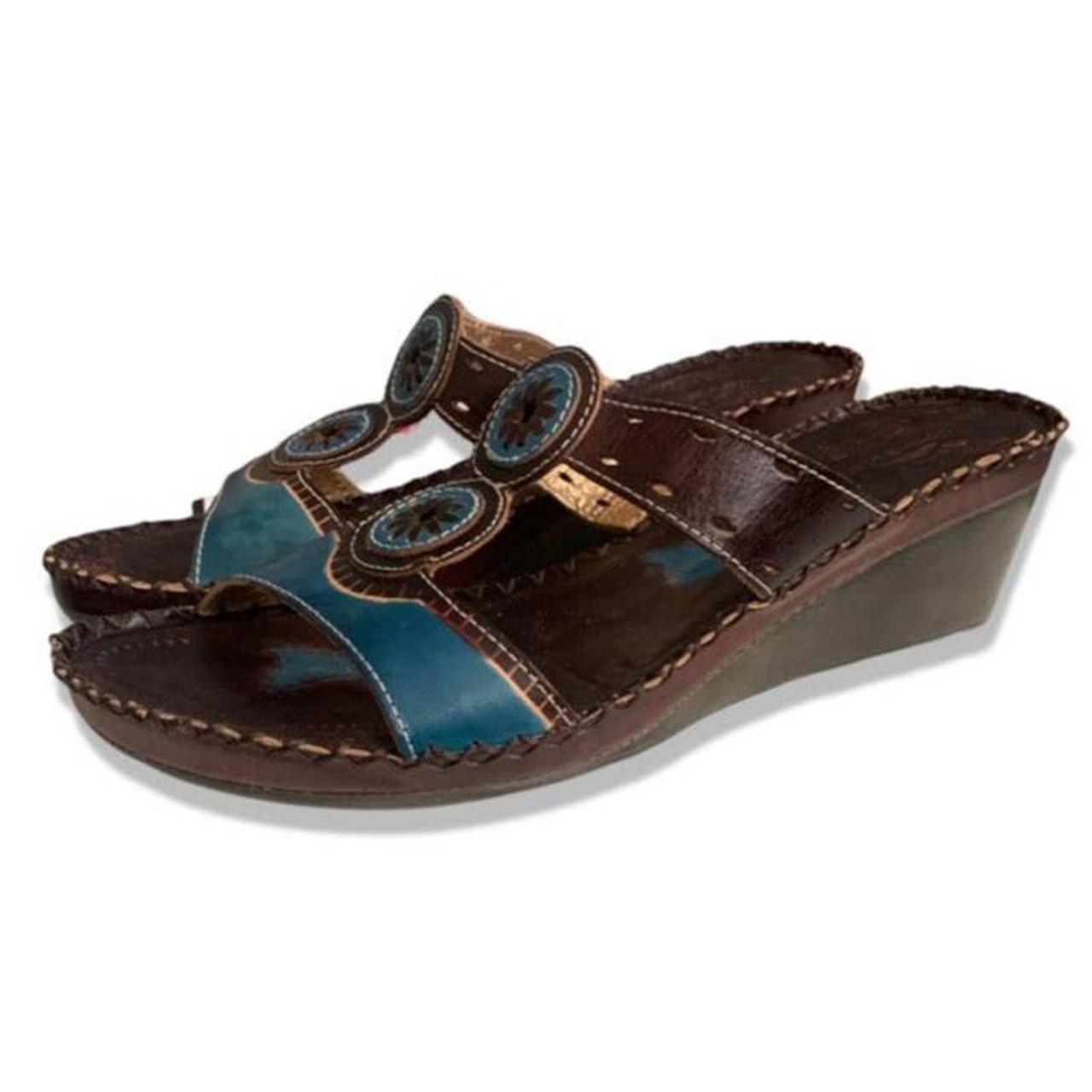 Spring Step Leather Women's Wedge Sandal Heels... - Depop