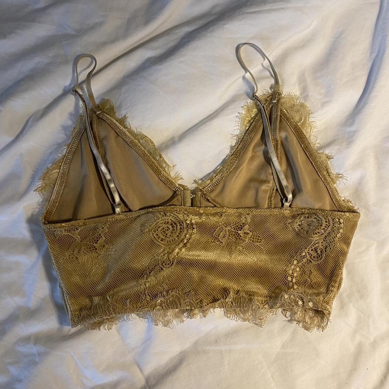 stunning dainty plt golden yellow lace satin velvet... - Depop