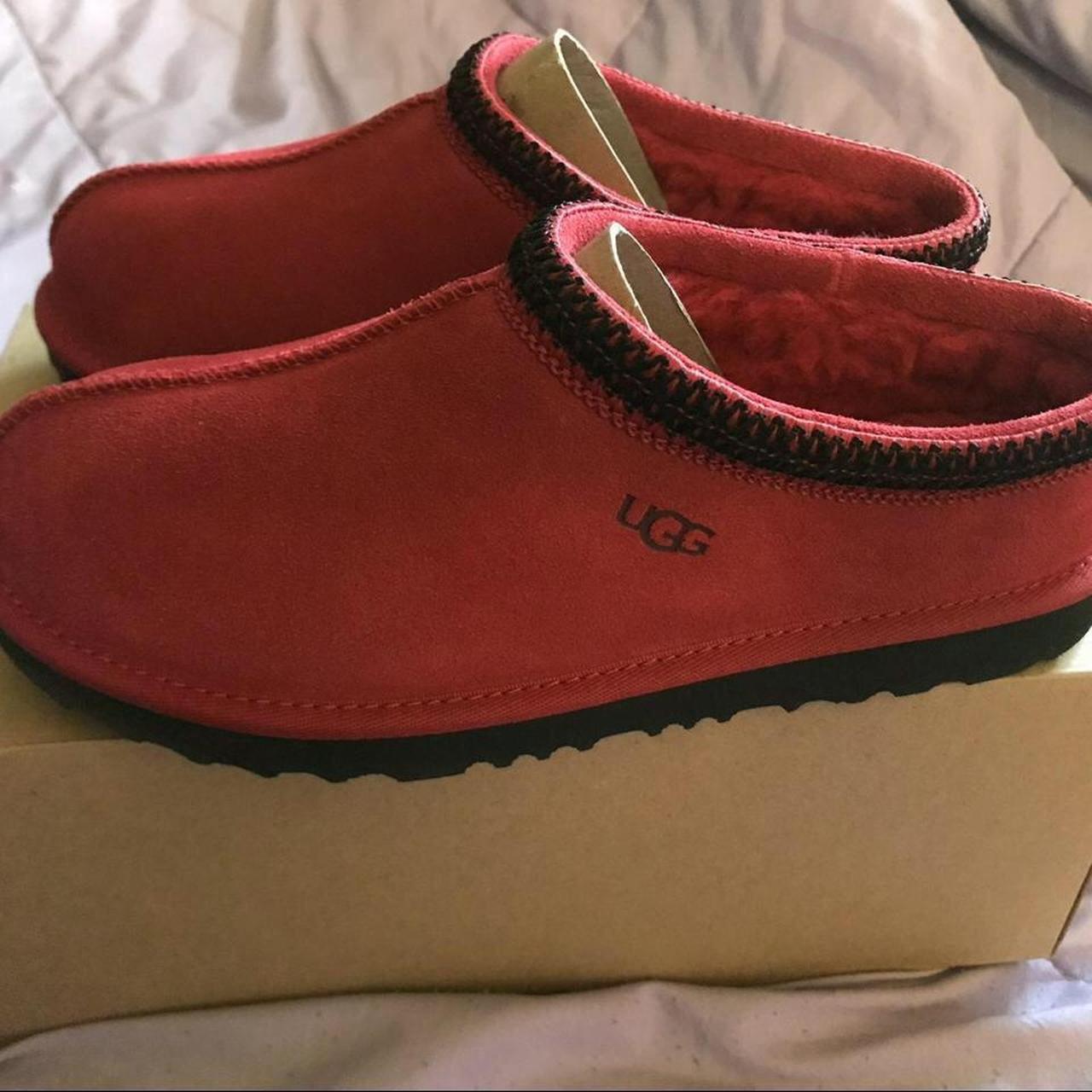 Red with black trim Tasman Uggs Tasman Slippers Big... - Depop