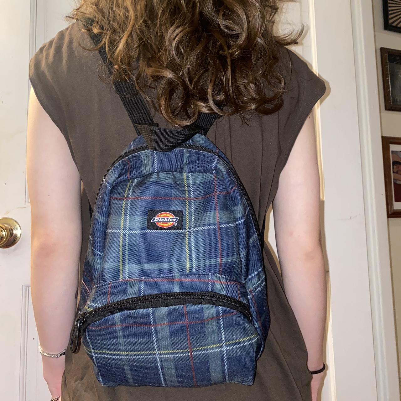 Dickies mini plaid backpack 🤙 adjustable - Depop