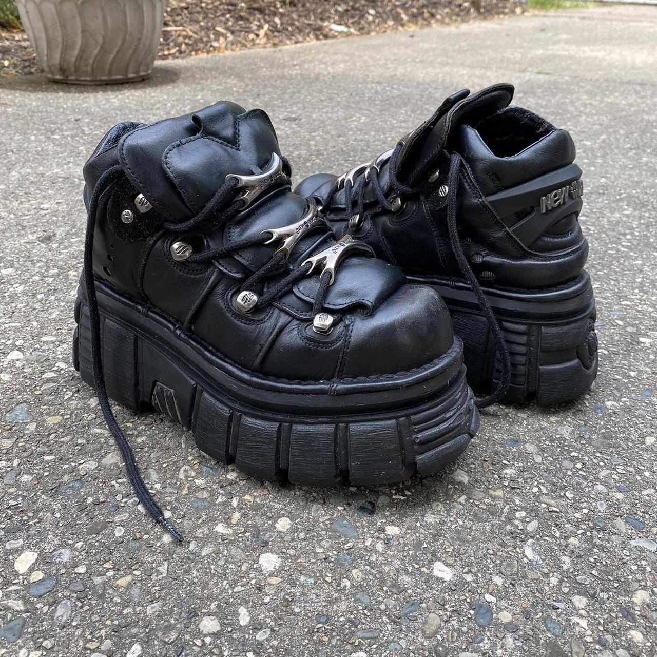 New Rock Women's Black Boots | Depop