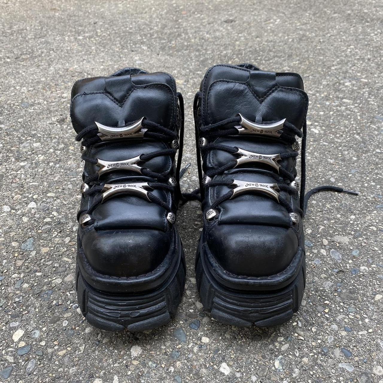 New Rock Women's Black Boots | Depop