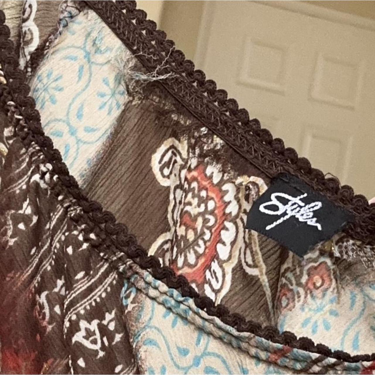 paisley earth tone y2k top #y2k #paisley #earthtones... - Depop