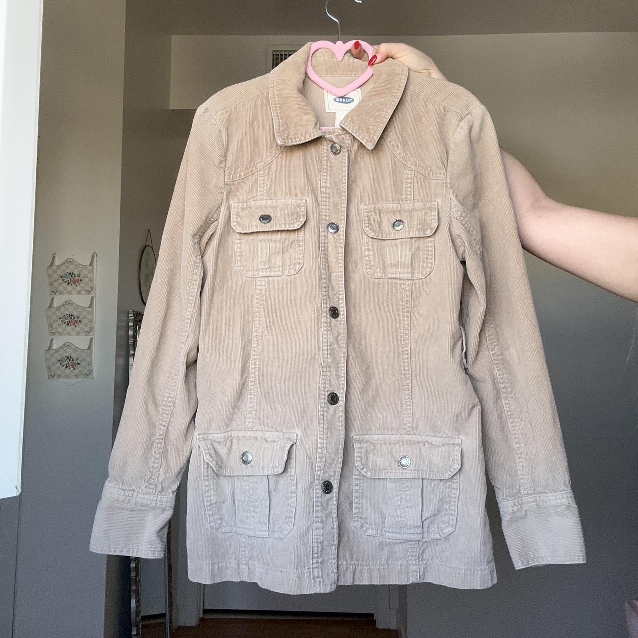 beige corduroy button up jacket 🧥 #corduroy... - Depop