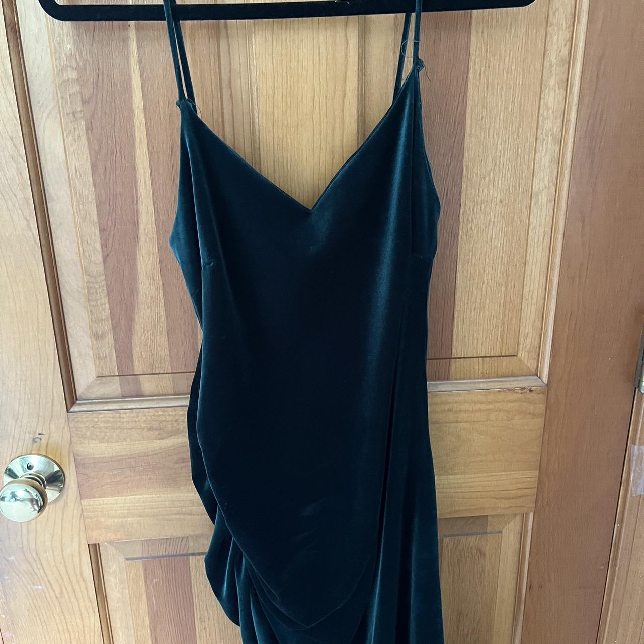 short green windsor velvet dress semi formal worn... - Depop