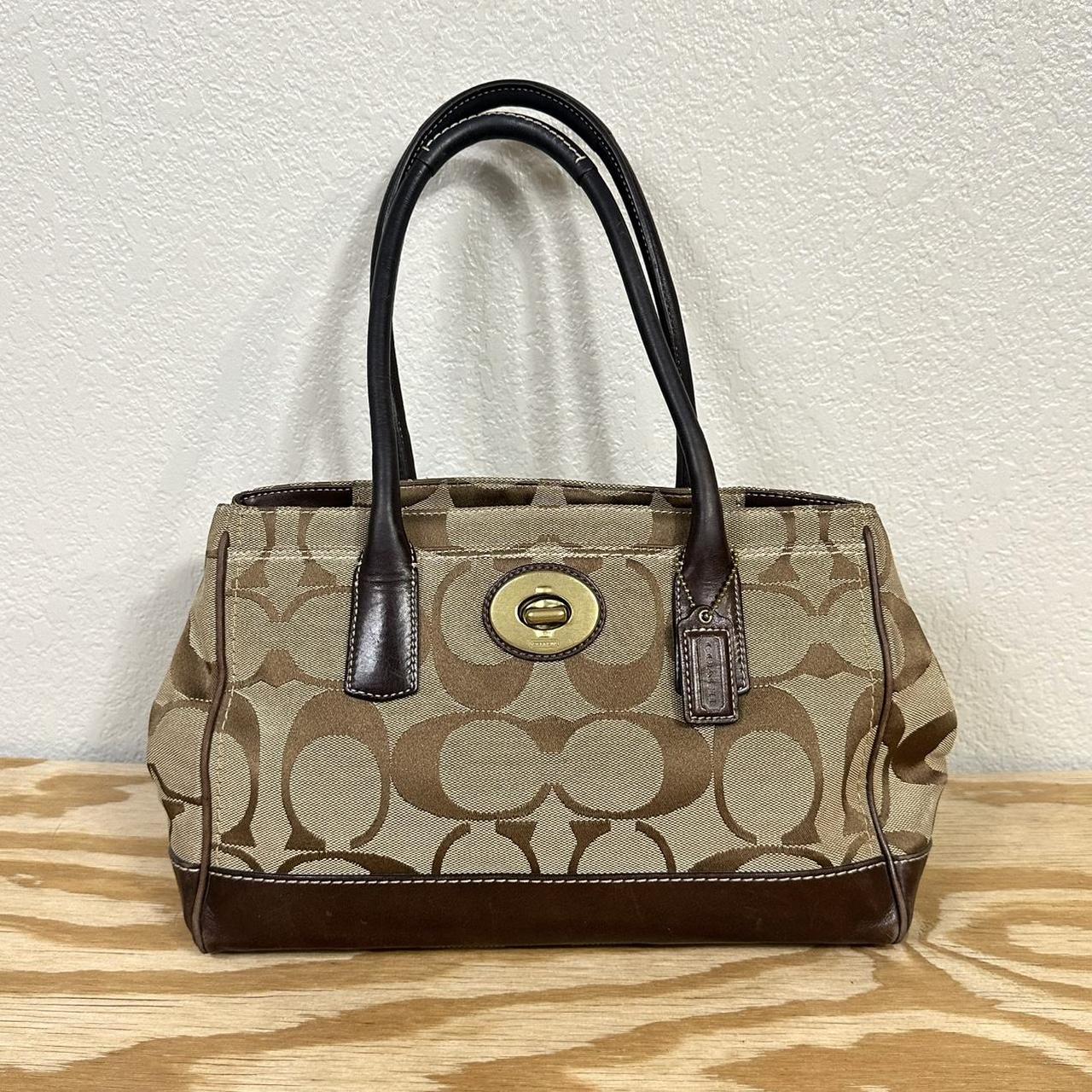 Vintage Y2K Coach Madeline E0826 Signature Brown... | Depop