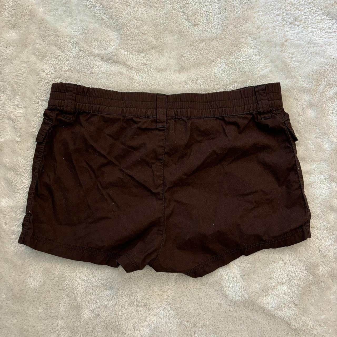 Brown mini micro cargo shorts with pockets. Barely... - Depop