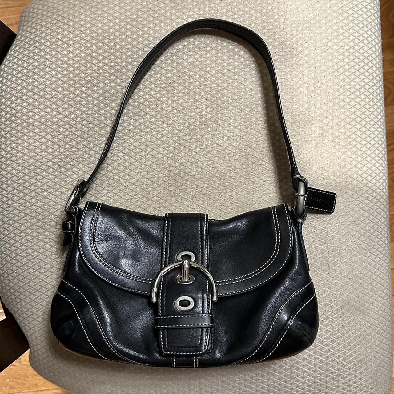 Coach Mini Soho Flap Brown leather Shoulder Bag -... - Depop